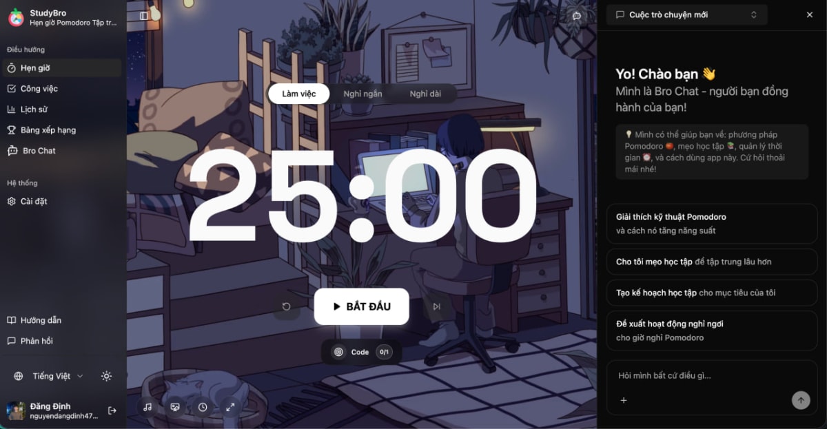 Study Bro - AI - Powered Pomodoro Timer | Unikorn.vn
